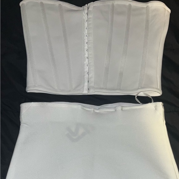 Shane Justin Skirts Shane Justin Two Piece White Corset Skirt Set Poshmark